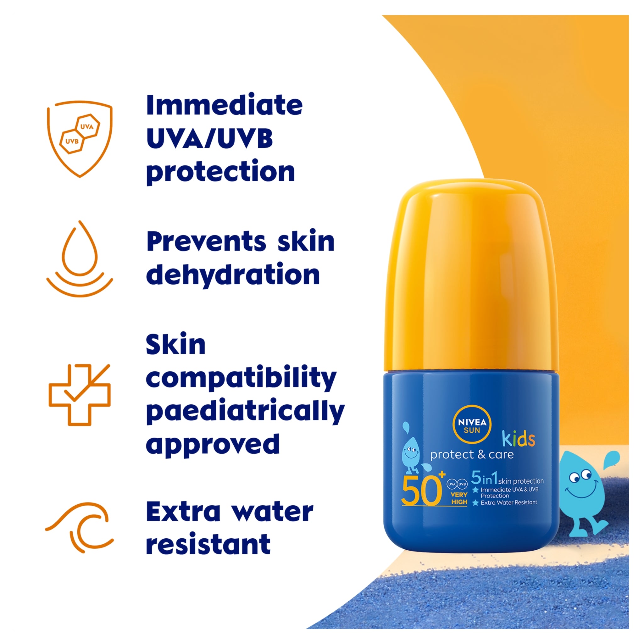 NIVEA Kids Protect & Care Roll-on SPF 50+ 50ML | Suncare | Rowlands ...