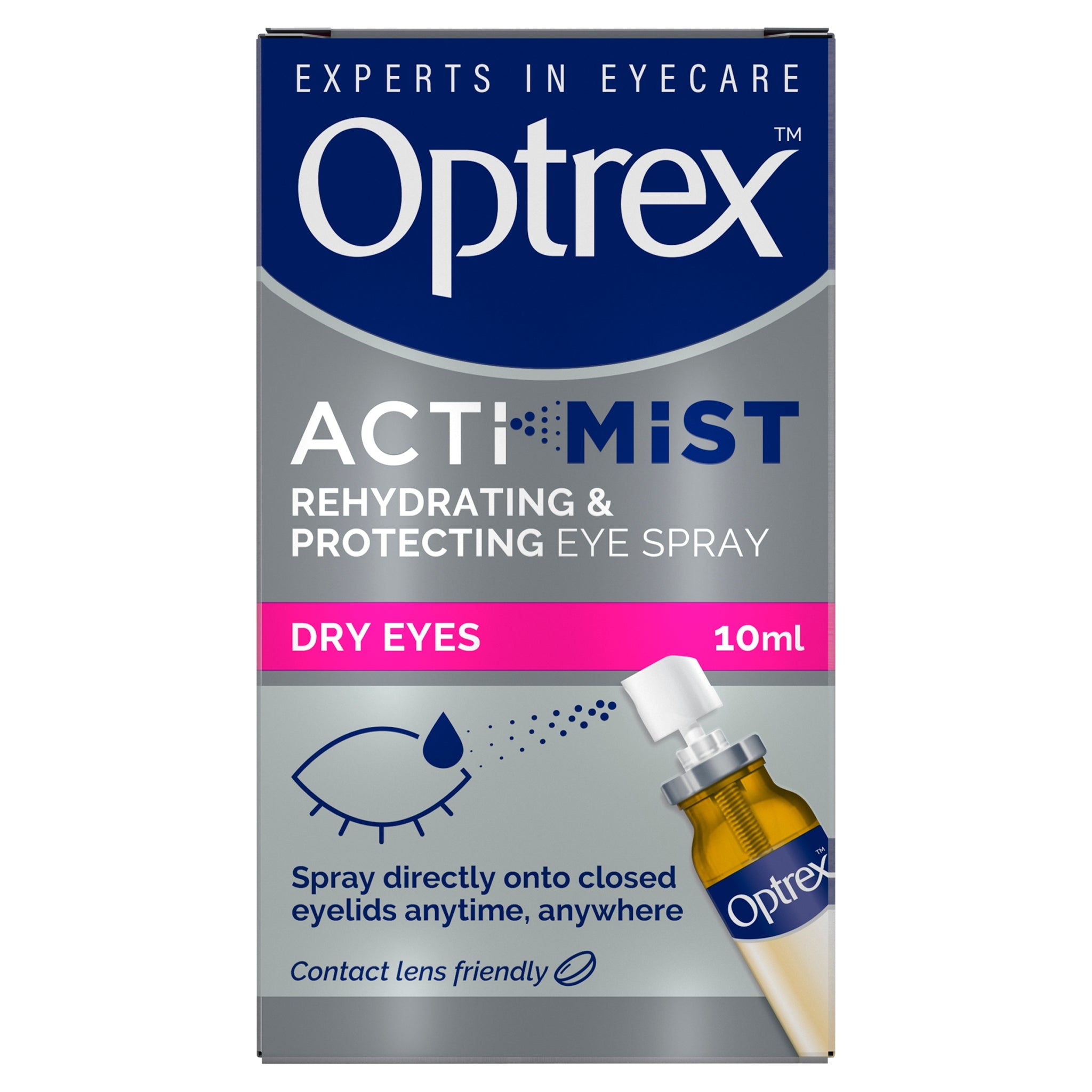 Optrex Actimist Dry Eyes Rehydrating & Protecting Eye Spray 10ml | Eye ...