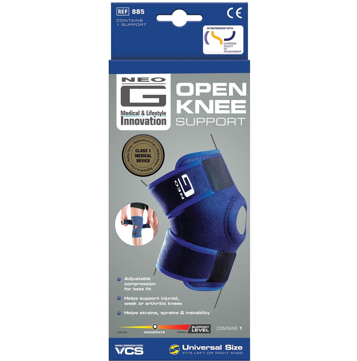 Neo G Variable Compression System Open Knee Support | First Aid ...