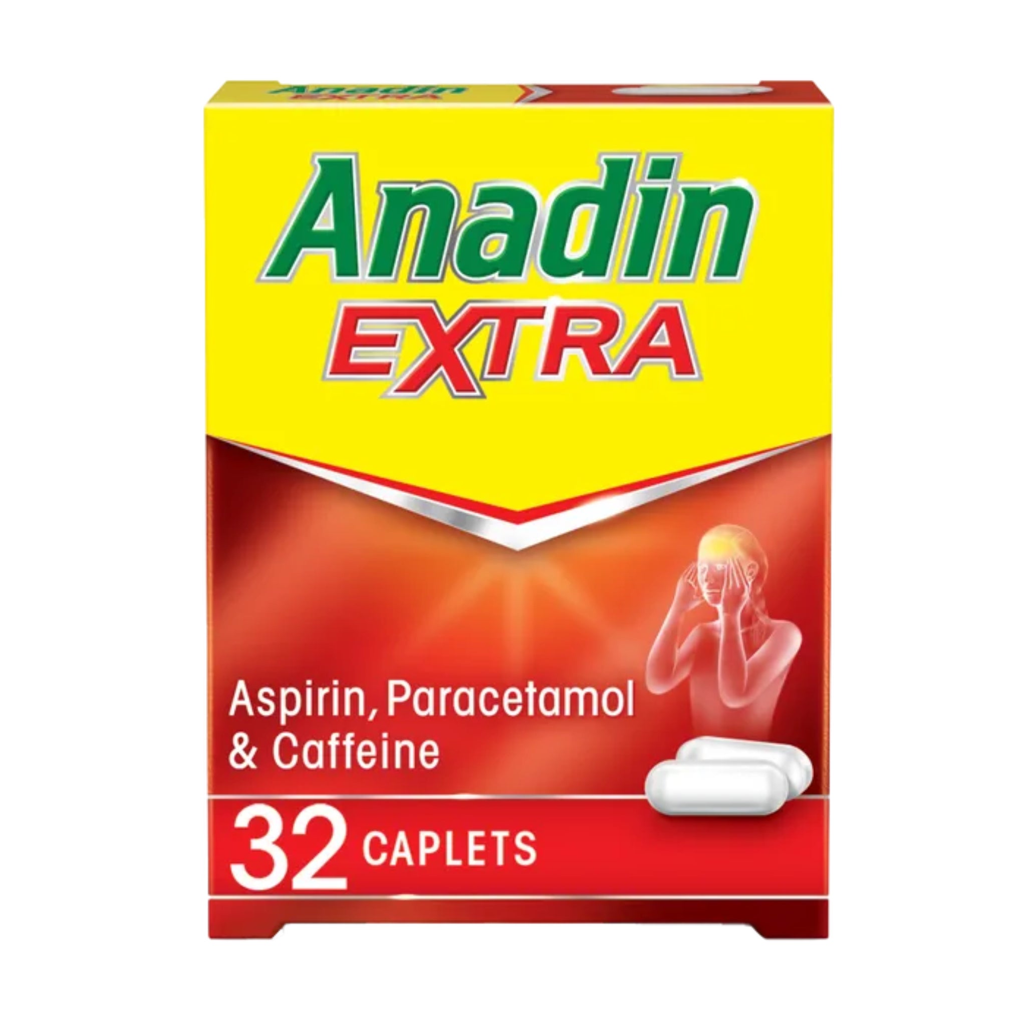 Anadin Extra - 32 Caplets | Pain Relief | Rowlands Online Pharmacy
