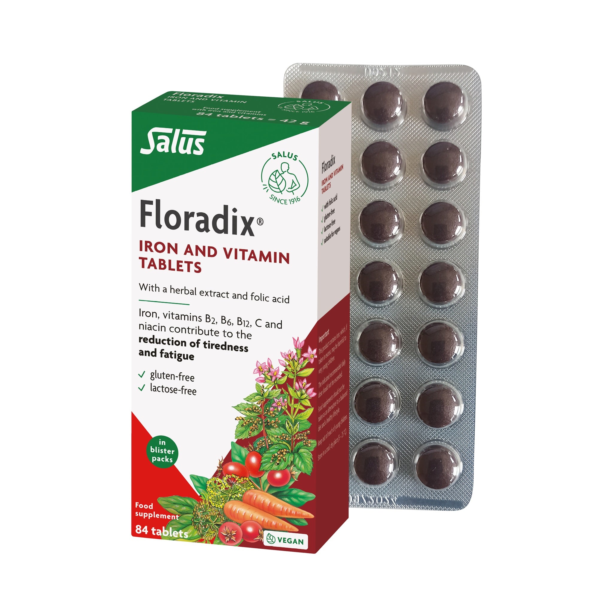 Floradix Iron and Vitamin Tablets 84s | Vitamins and Supplements ...
