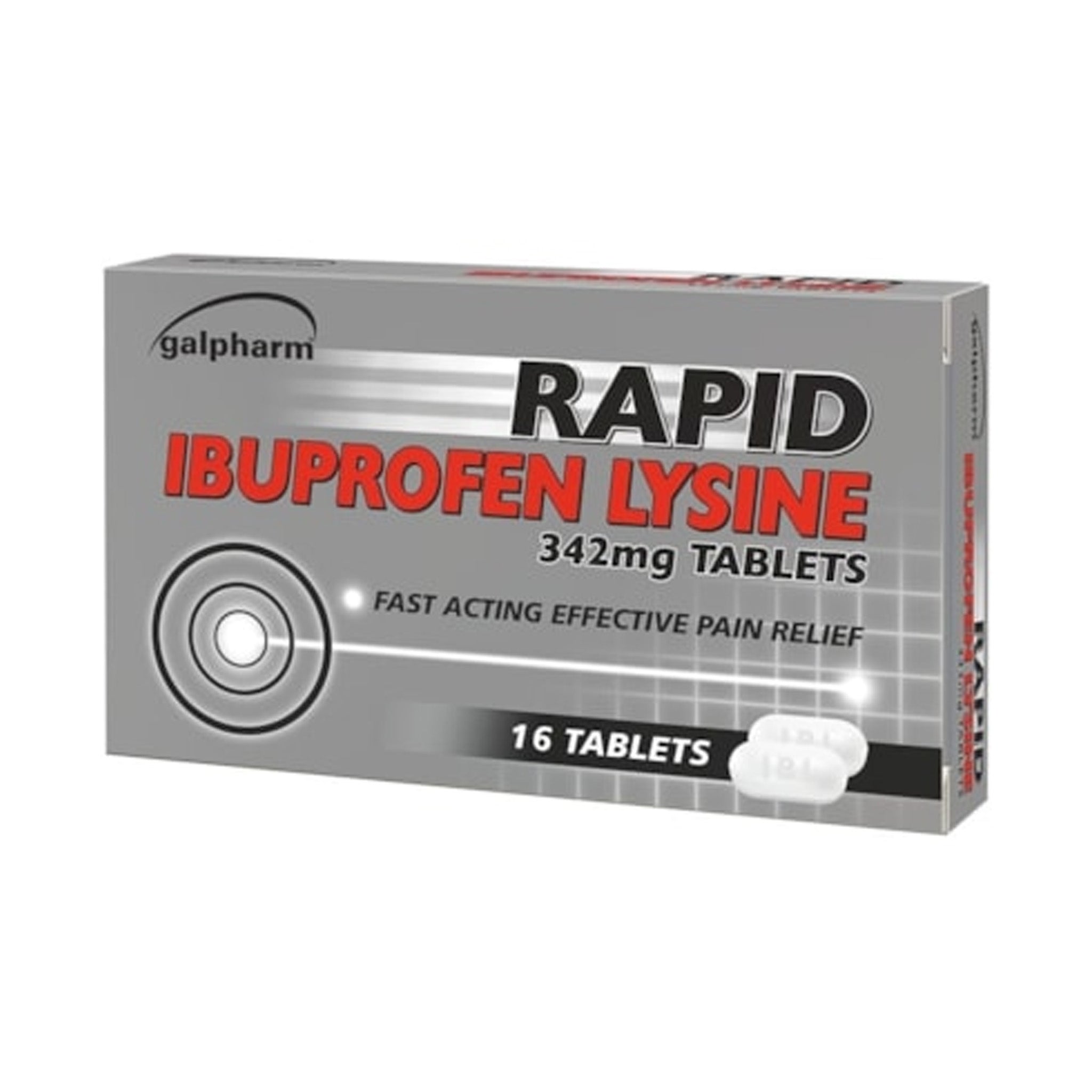 Galpharm Rapid Ibuprofen Lysine 342mg Tablets - 16 Tablets | Pain ...