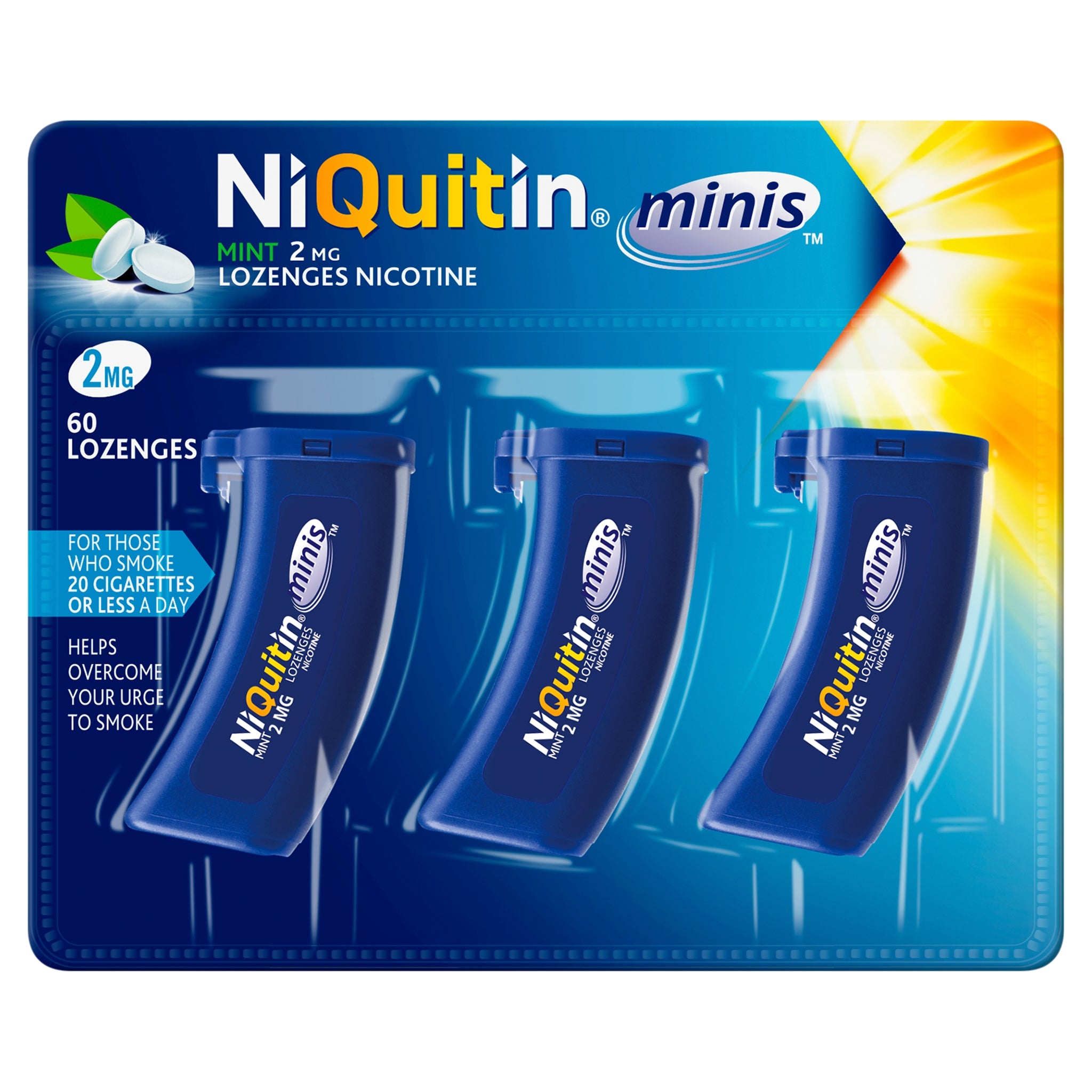 NiQuitin Minis 2mg - Mint - 60 Lozenges | Smoking Cessation – Rowlands ...