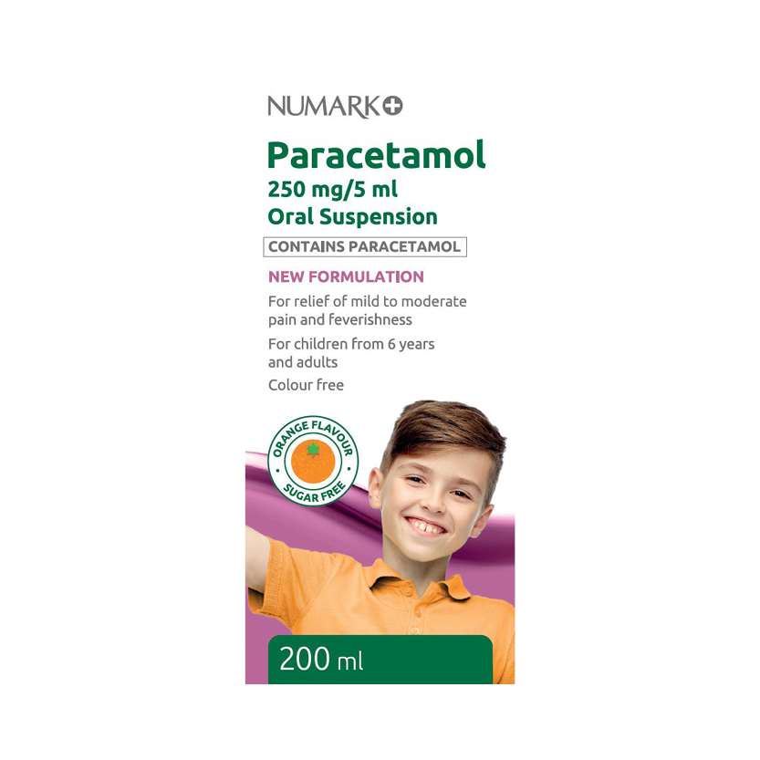 Numark Paracetamol 250mg/5ml Oral Suspension 200ml | Children's Fever ...
