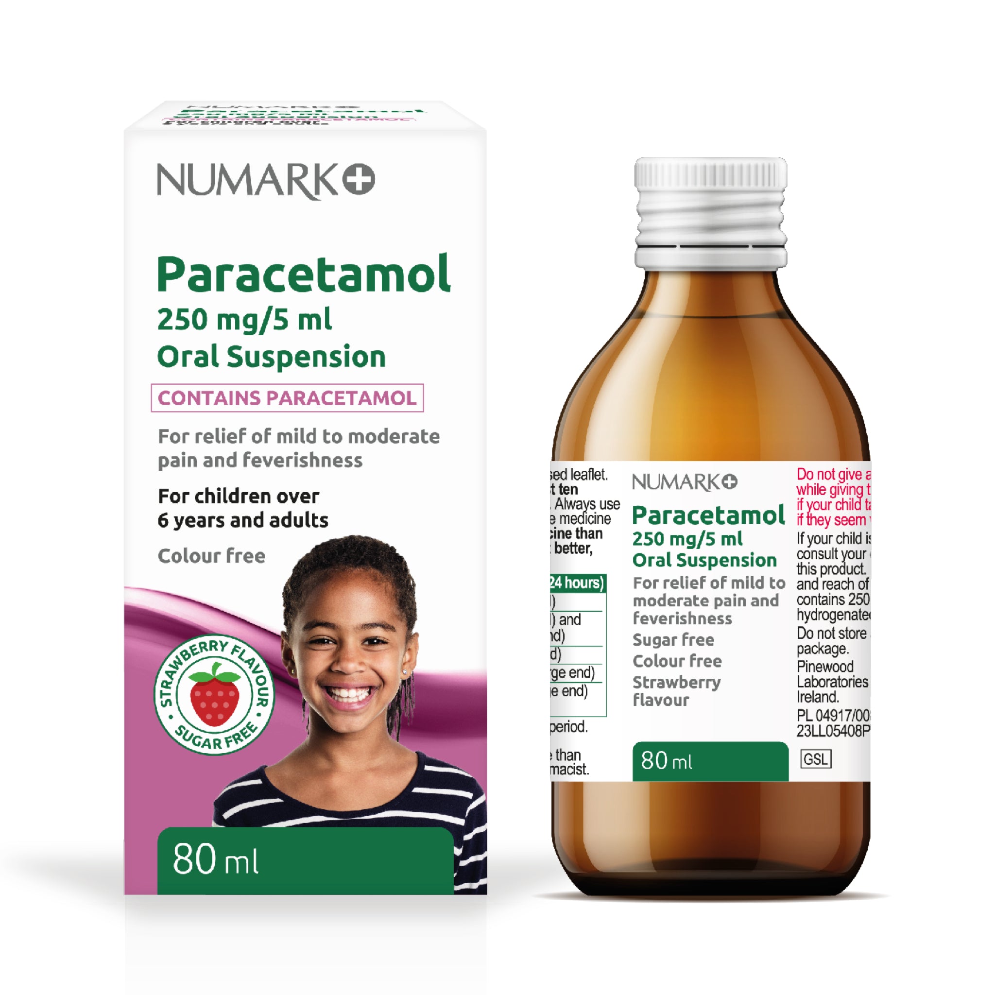 Numark Paracetamol Suspension 6+ 250mg/5ml 80ml | Children's Fever ...