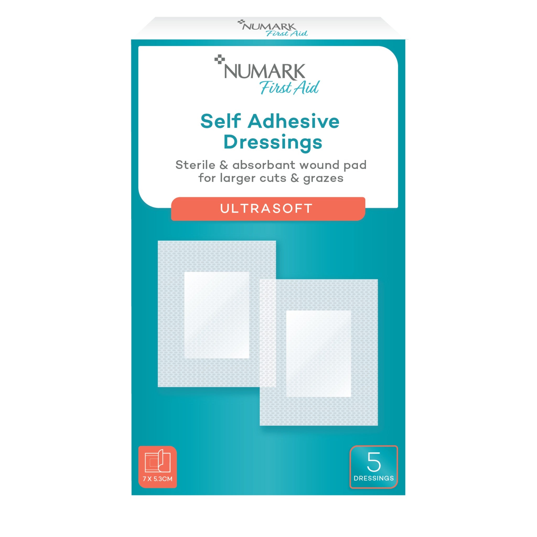 Numark Self Adhesive Dressings - 5 Pack | First Aid Dressings ...