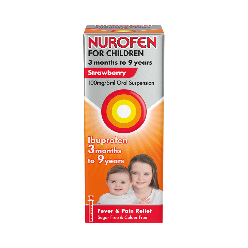 Nurofen for Children Strawberry Syrup 100ml | Children's Fever & Pain ...