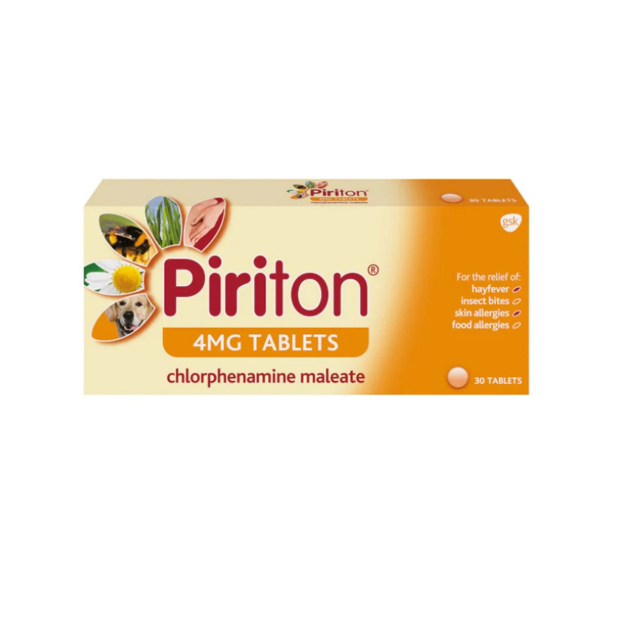 Piriton Tablets 4mg – 30 Tablets | Allergies & Hayfever | Rowlands ...