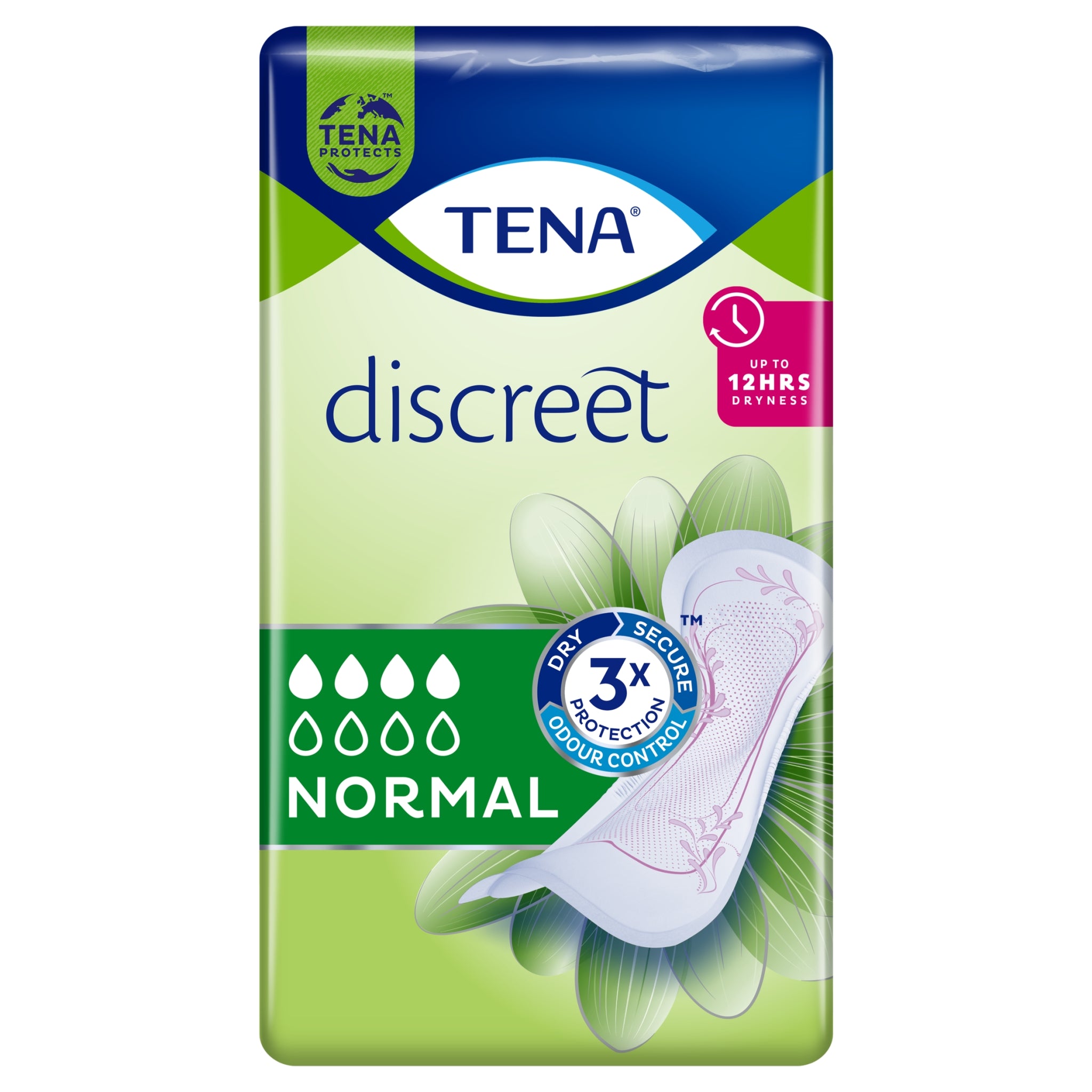 TENA Discreet Normal Incontinence Pads - 12 Pack | Bladder Weakness ...
