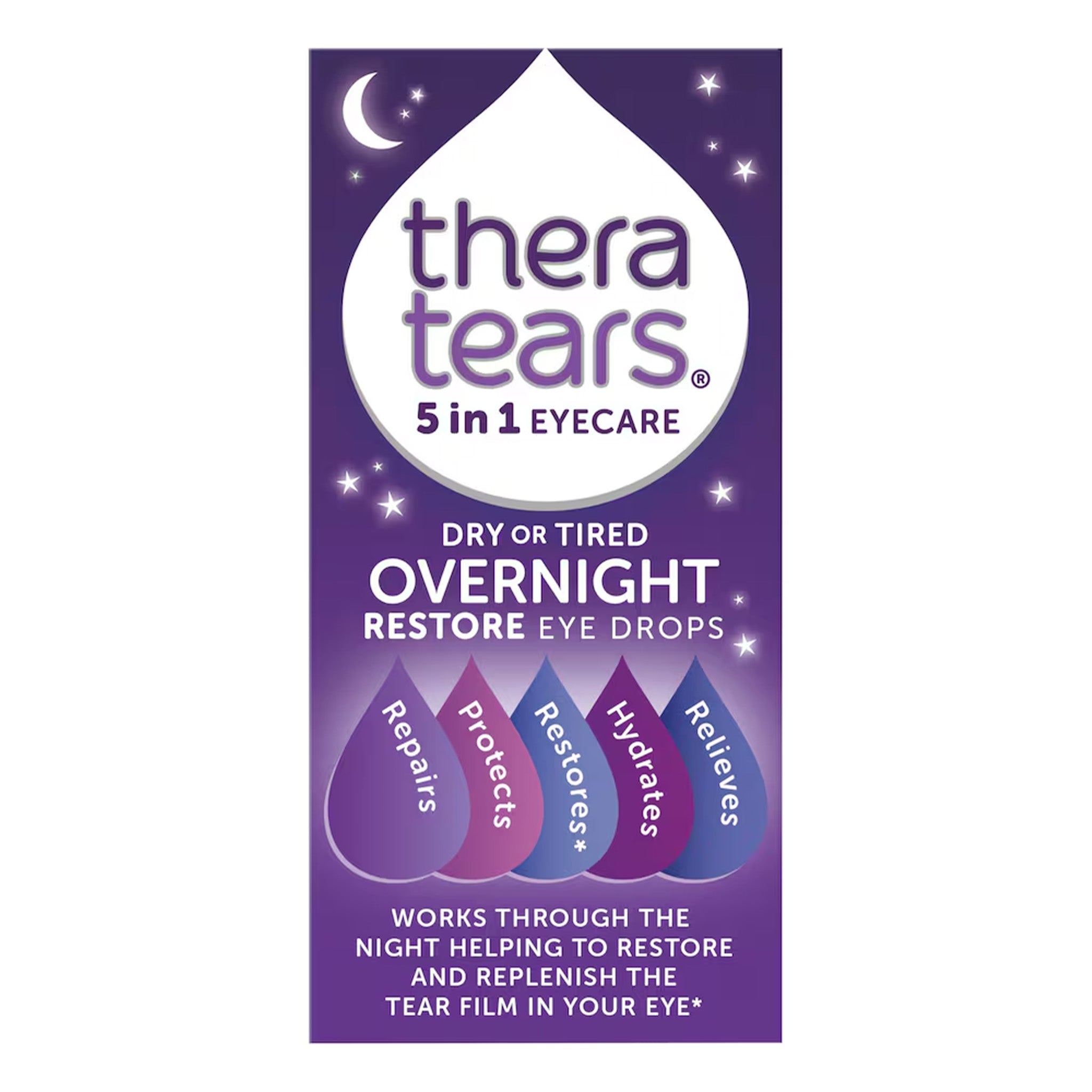 Thera Tears 5 In 1 Eyecare Dry Or Tired Overnight Restore Eye Drops ...